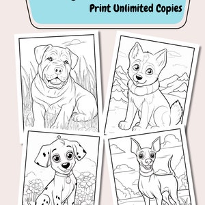 25 Cute Dog Kids Coloring Pages for Doggy Lovers Canine Coloring Book ...