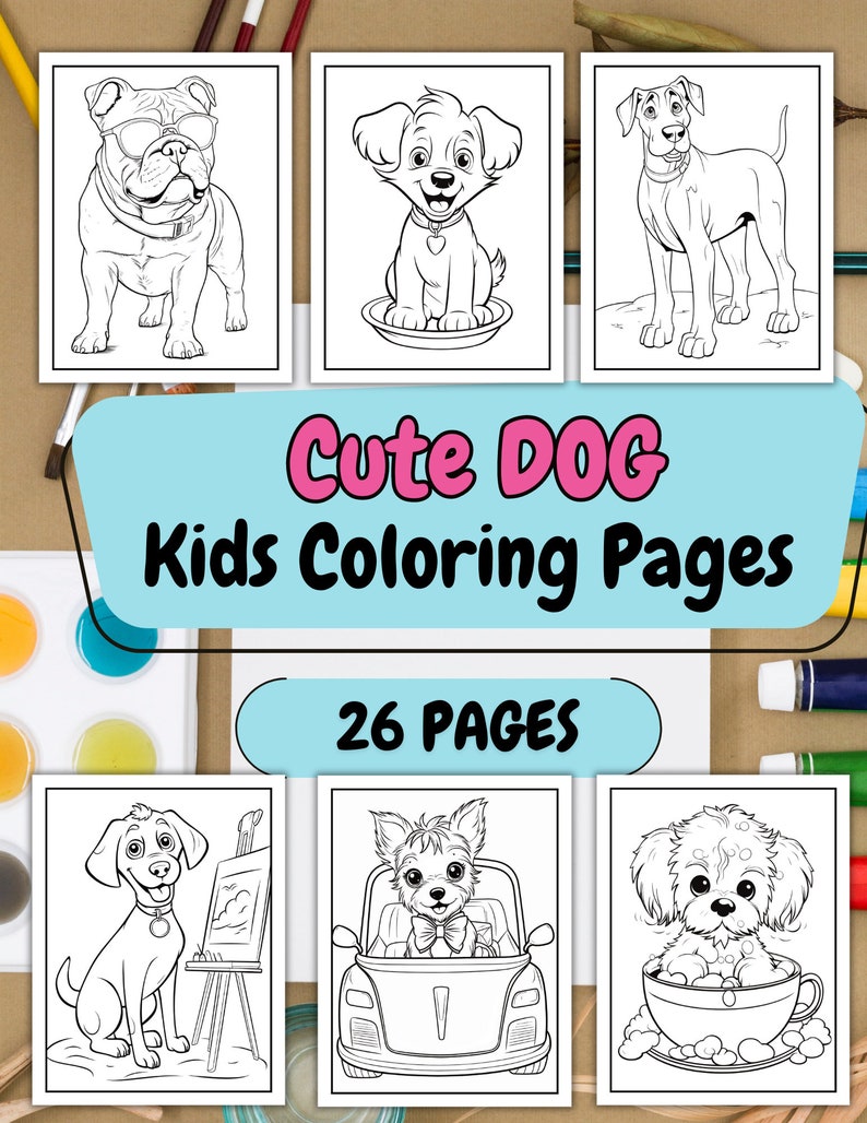 26 Dog Coloring Book Pages for Kids Teens Adults Printable Coloring ...