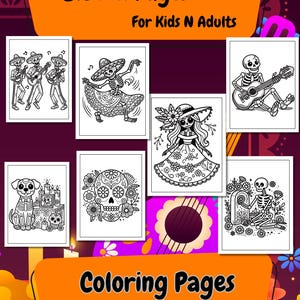 Day of the Dead Coloring Pages 21 Printable Sheets Dia De Los Muertos ...