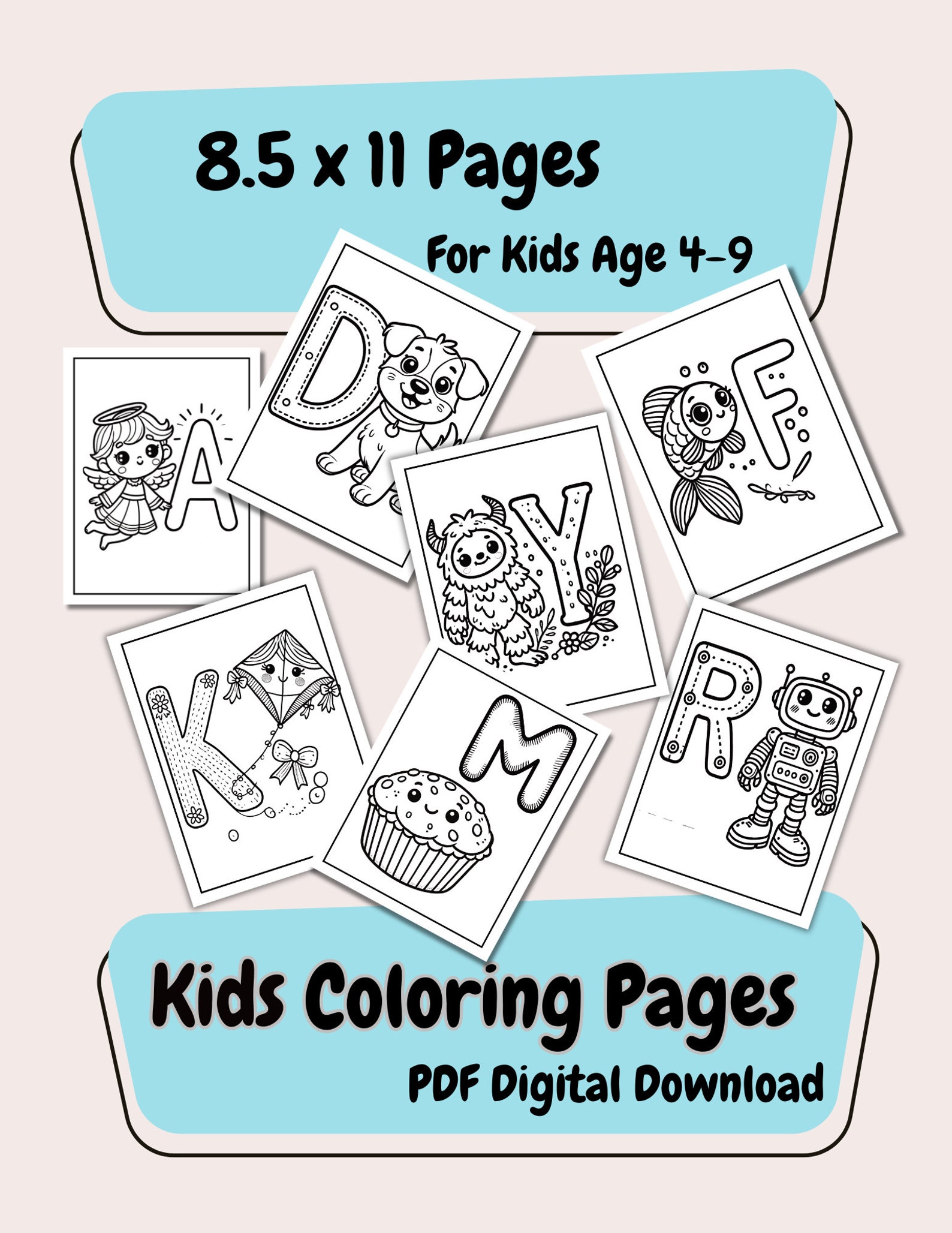 ABC Kids Coloring Book Pages Alphabet Coloring Activity Book Page ...