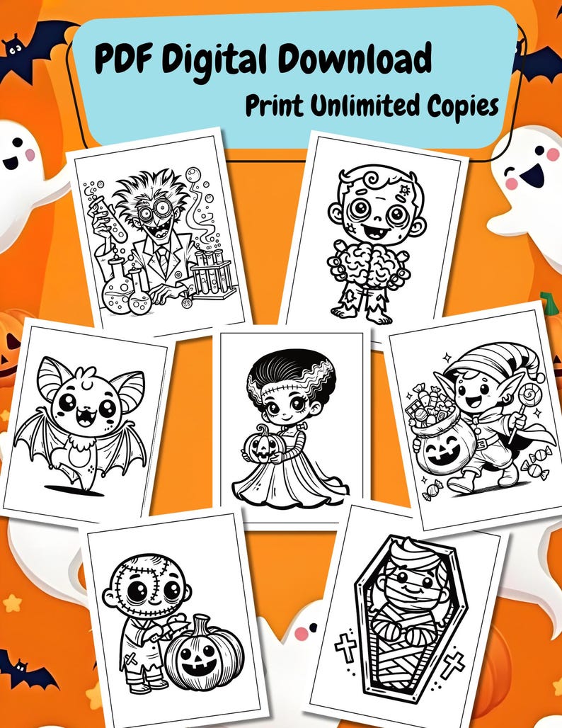 Cute Halloween Coloring Book Adventure Halloween Coloring Pages for ...