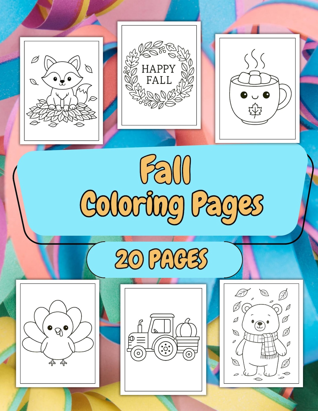 Fall Coloring Pages for Kids 20 Easy & Fun Autumn Designs Featuring ...