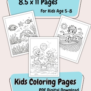 Kids Beach Coloring Pages Kids Activity Coloring Book Pages for Home ...