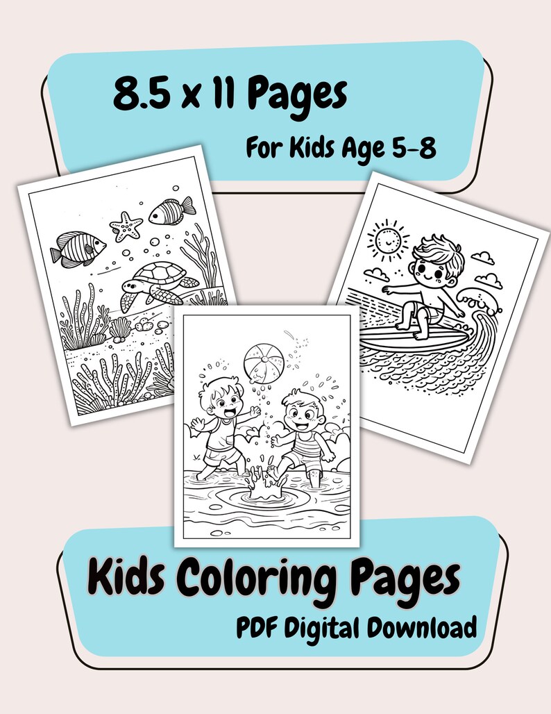 Kids Beach Coloring Pages Kids Activity Coloring Book Pages for Home ...