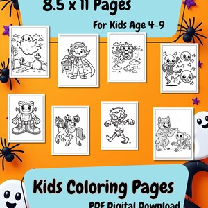 Halloween Coloring Book Pages for Kids Halloween Coloring Page Digital ...