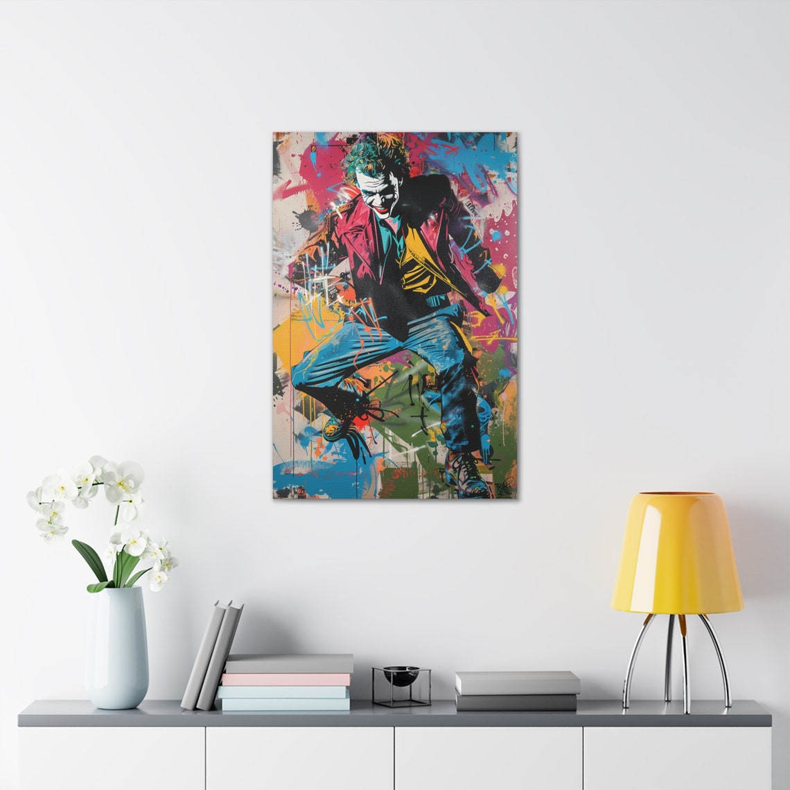 The Joker Wall Art Pop Street Art Photo Canvas Joker Portrait Wall Art ...
