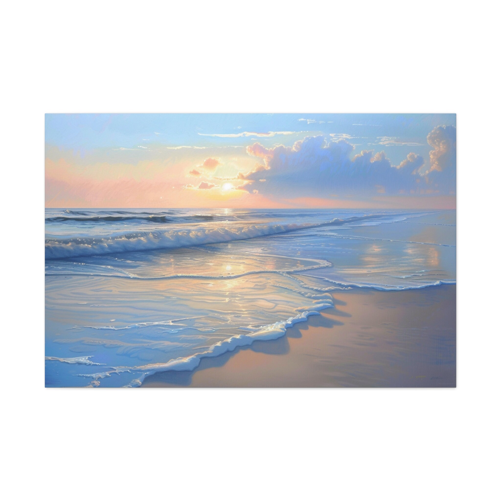 Sunrise Beach Wall Art Ocean Paradise Tropical Sunrise Canvas Coastal ...
