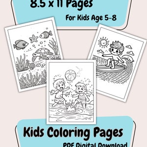 Kids Beach Coloring Pages Kids Activity Coloring Book Pages for Home ...