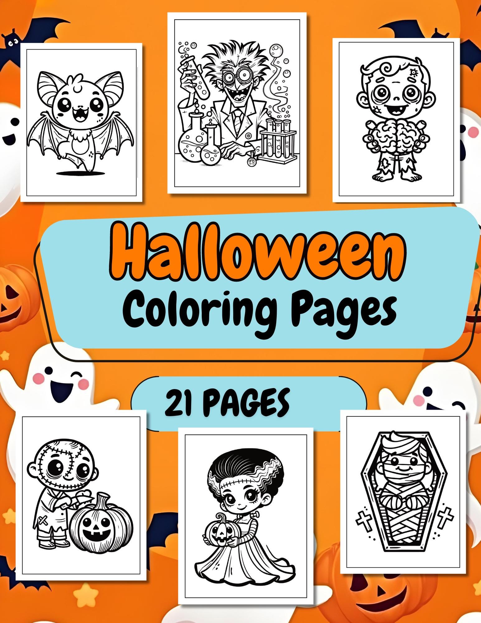 Cute Halloween Coloring Book Adventure Halloween Coloring Pages for ...