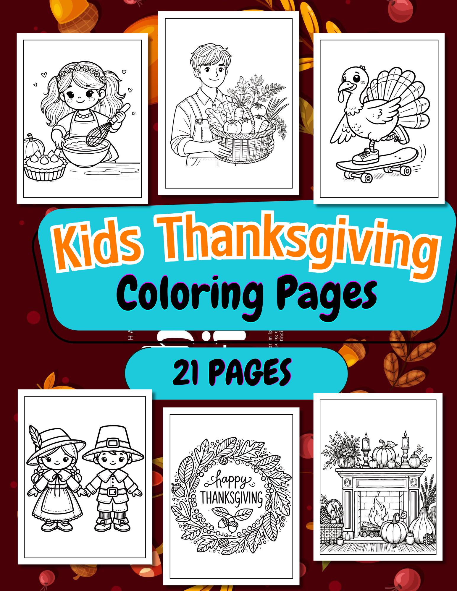 Thanksgiving Coloring Pages Fun and Easy for Kids & Adults Instant ...