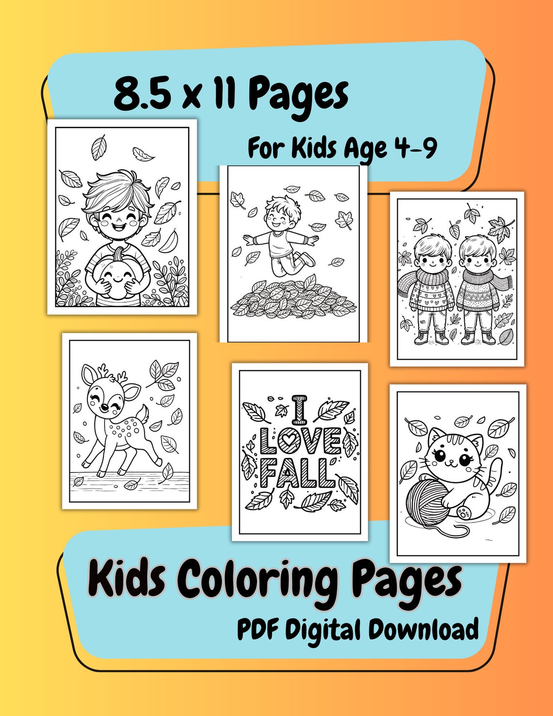 Fall Kids Coloring Book Pages Kids Fall Coloring Page Kids Fall ...