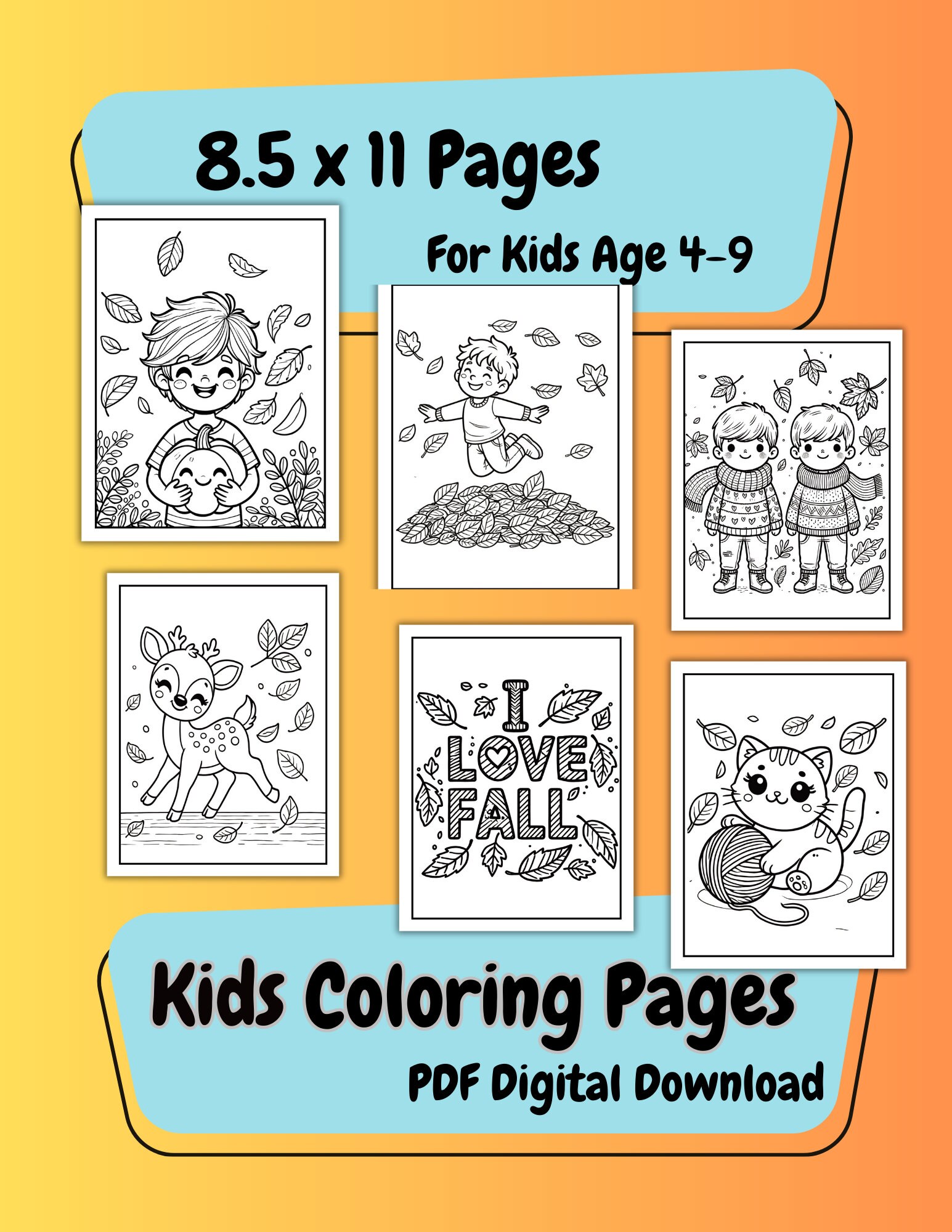 Fall Kids Coloring Book Pages Kids Fall Coloring Page Kids Fall ...