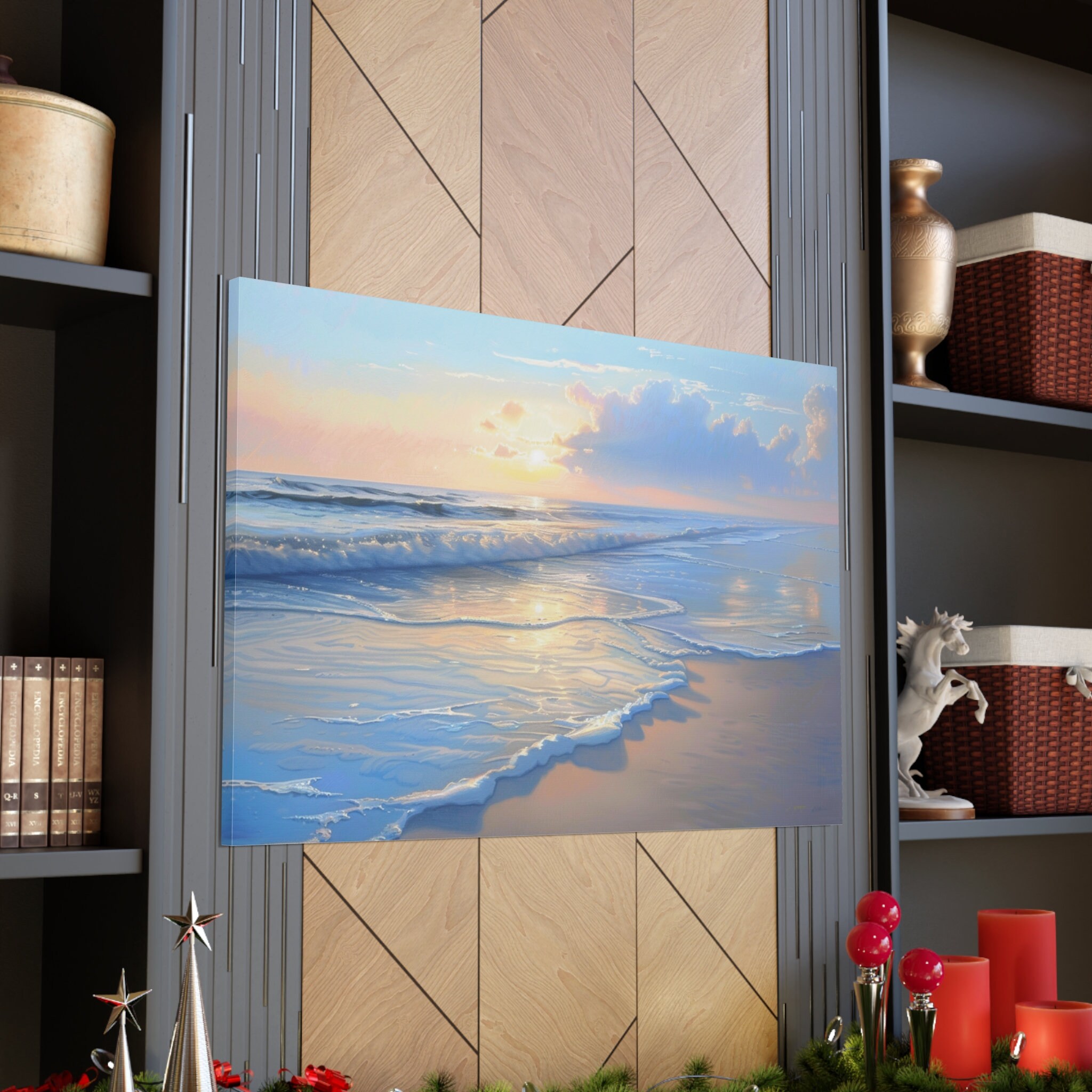 Sunrise Beach Wall Art Ocean Paradise Tropical Sunrise Canvas Coastal ...