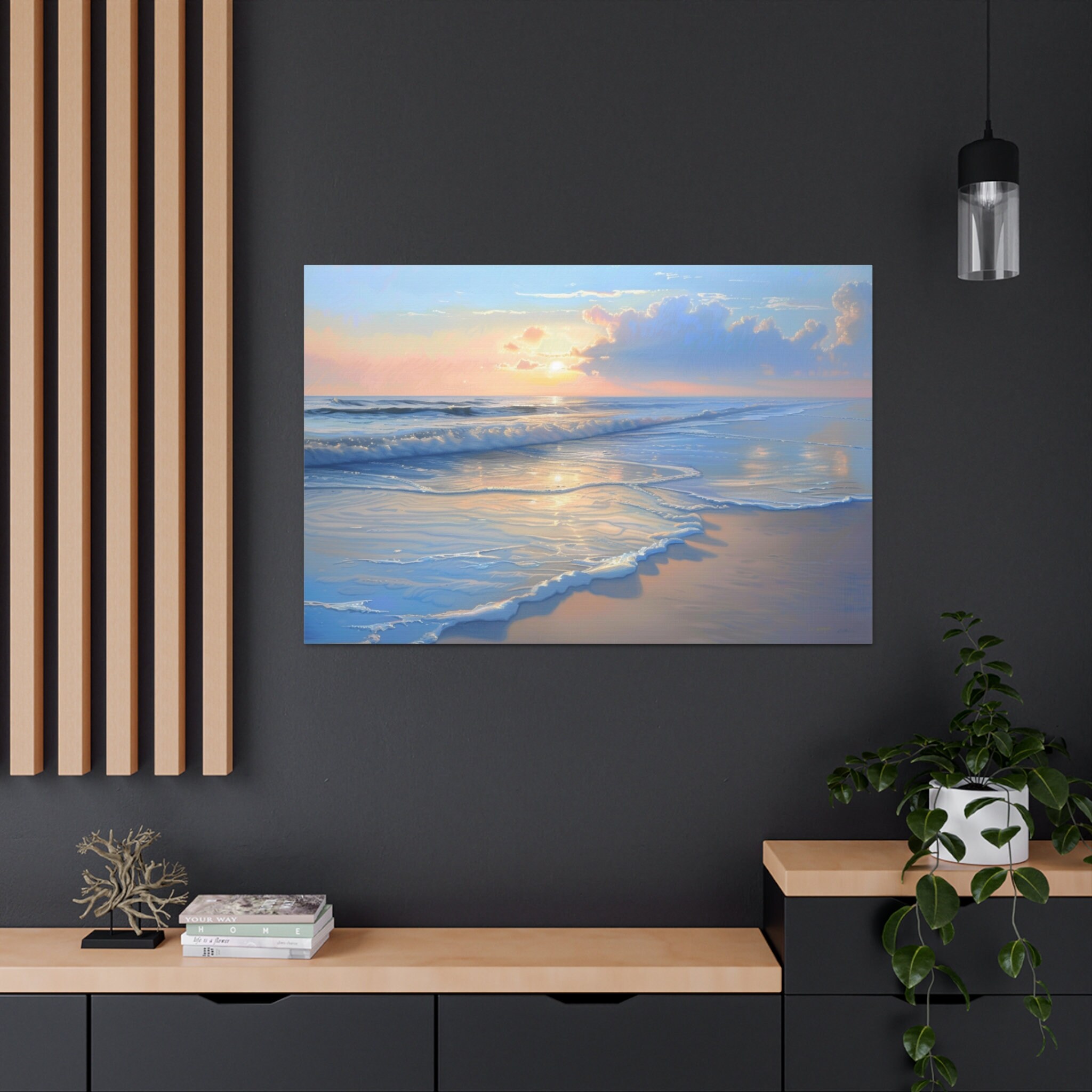 Sunrise Beach Wall Art Ocean Paradise Tropical Sunrise Canvas Coastal ...