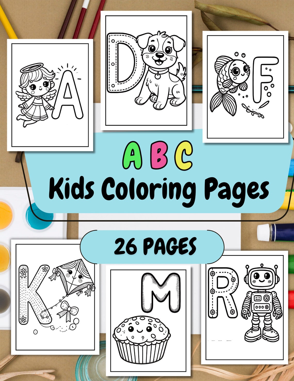 ABC Kids Coloring Book Pages Alphabet Coloring Activity Book Page ...