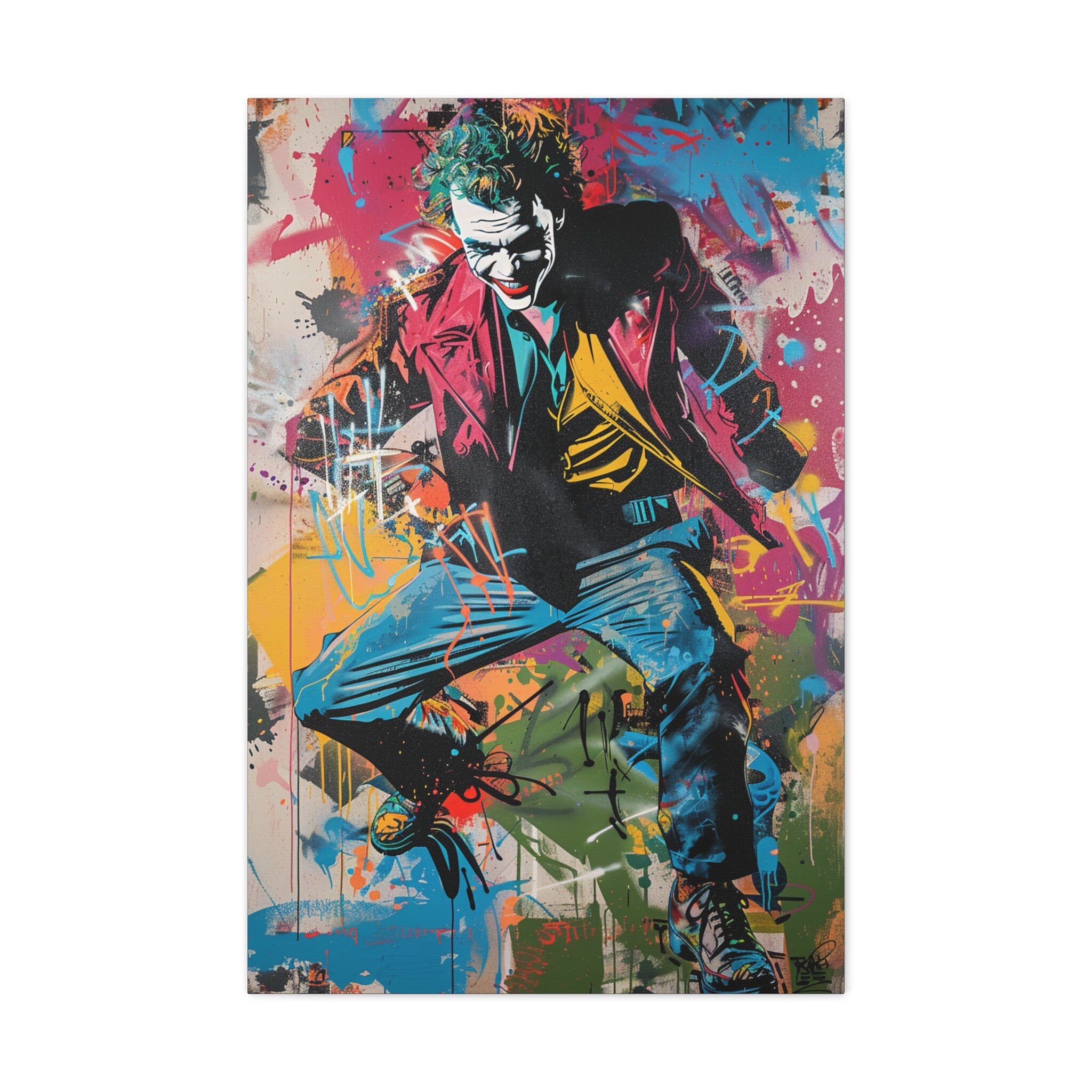 The Joker Wall Art Pop Street Art Photo Canvas Joker Portrait Wall Art ...