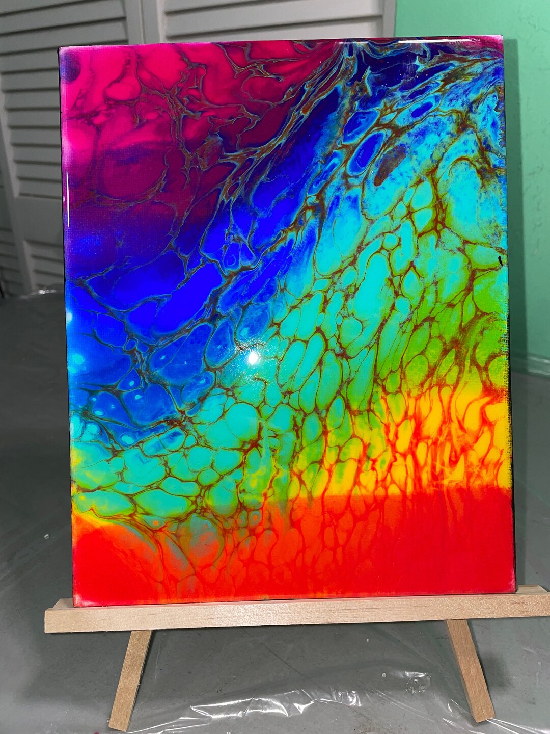 Prime Rainbow 8X10 Canvas, Acrylic Pour Painting, Original Abstract ...