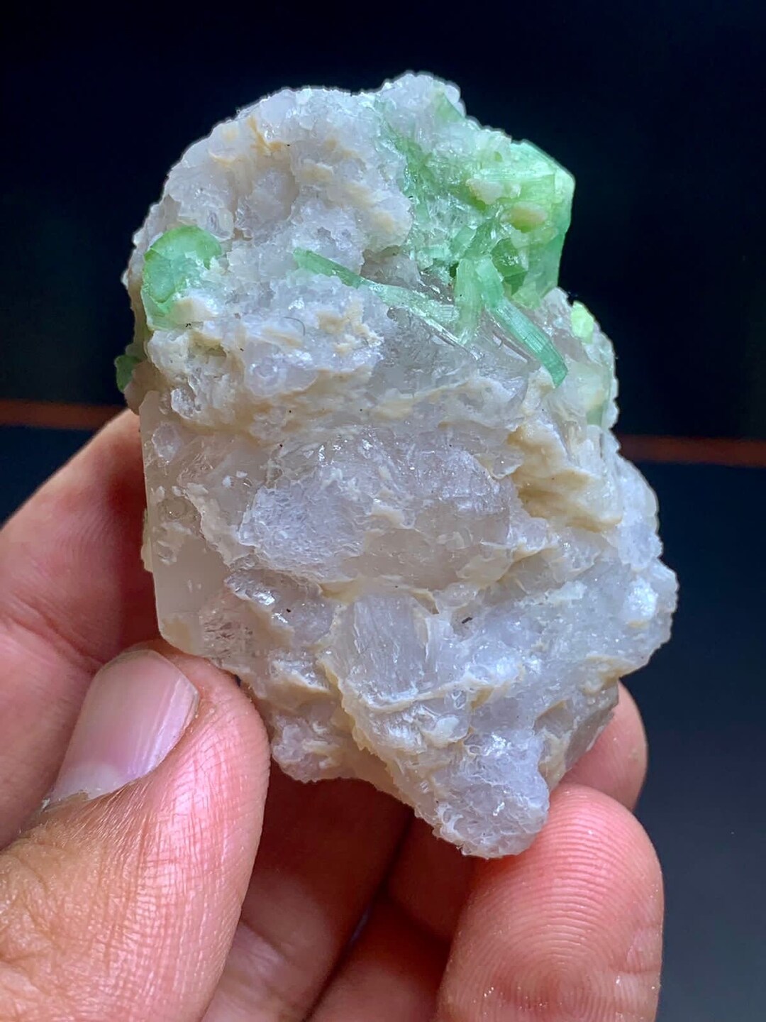 Morganite Terminated Crystal Combine Green Tourmaline Specimen ...
