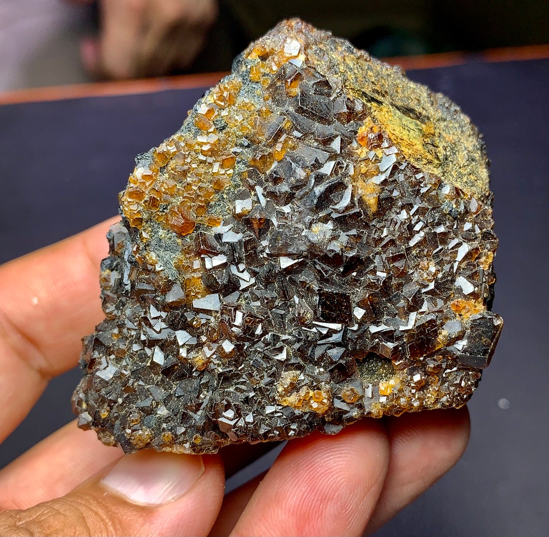 Andradite Garnets Cluster Combine Spessartine Garnets Unusual Specimen ...