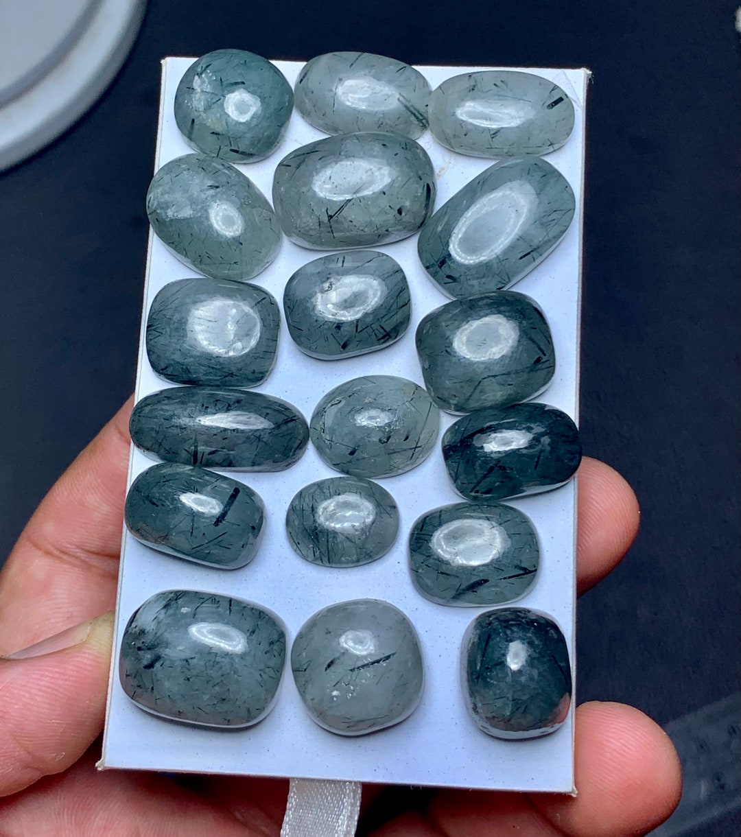 Buy Riebeckite Inclusion in Quartz Cabochons/blue Rutile Inclusion in ...