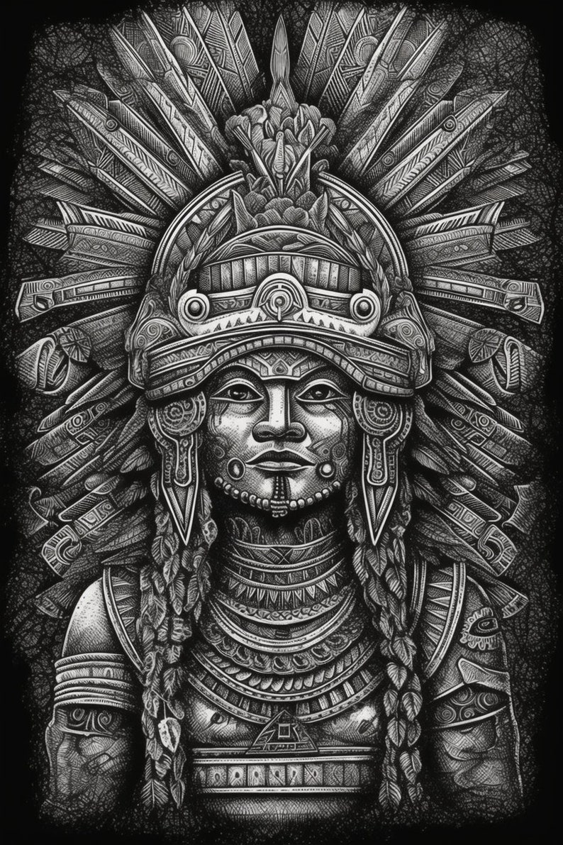 20 Aztec Warriors and Beautiful Aztec Women Coloring Book - Adult ...