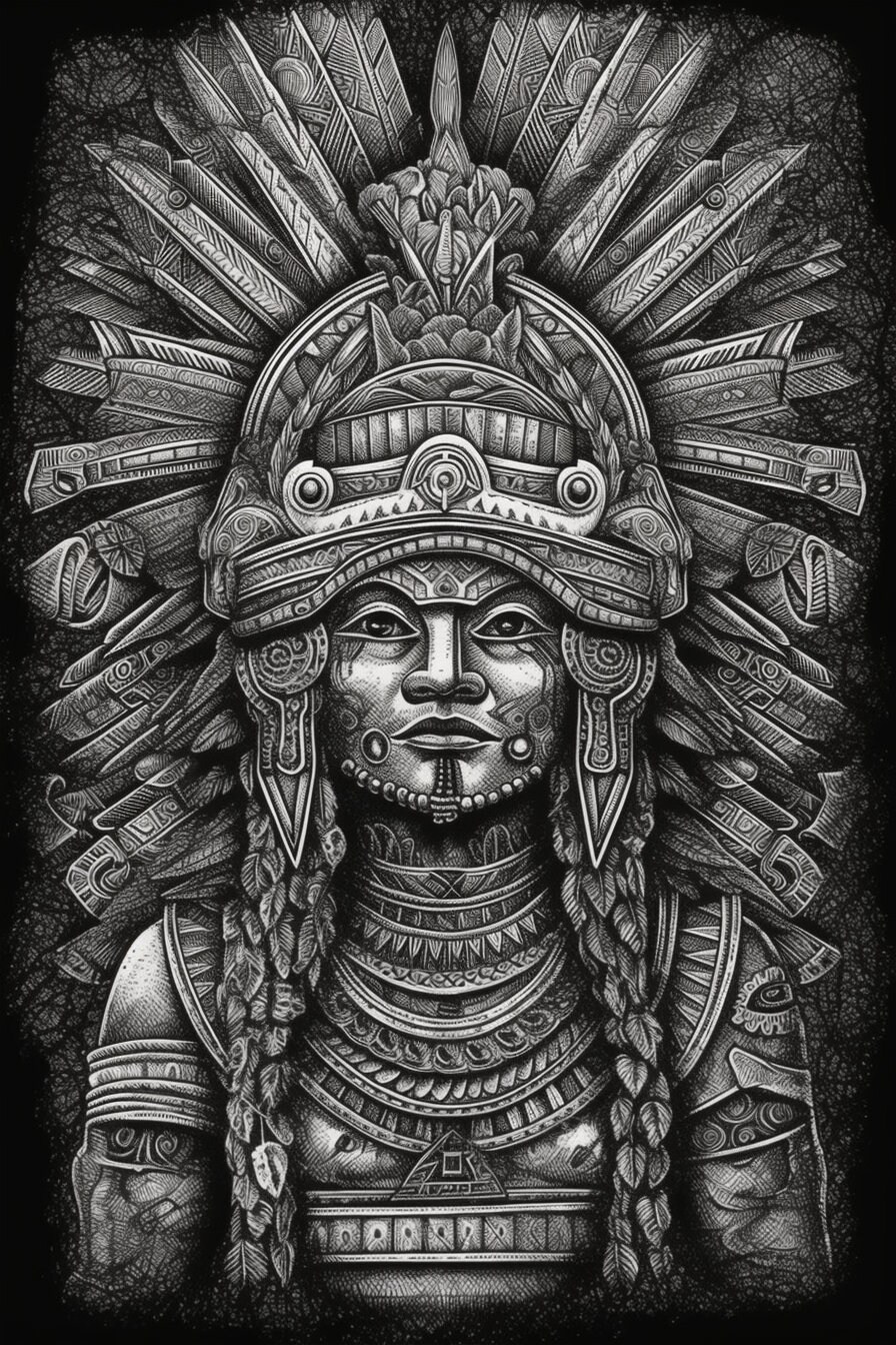 20 Aztec Warriors and Beautiful Aztec Women Coloring Book - Adult ...