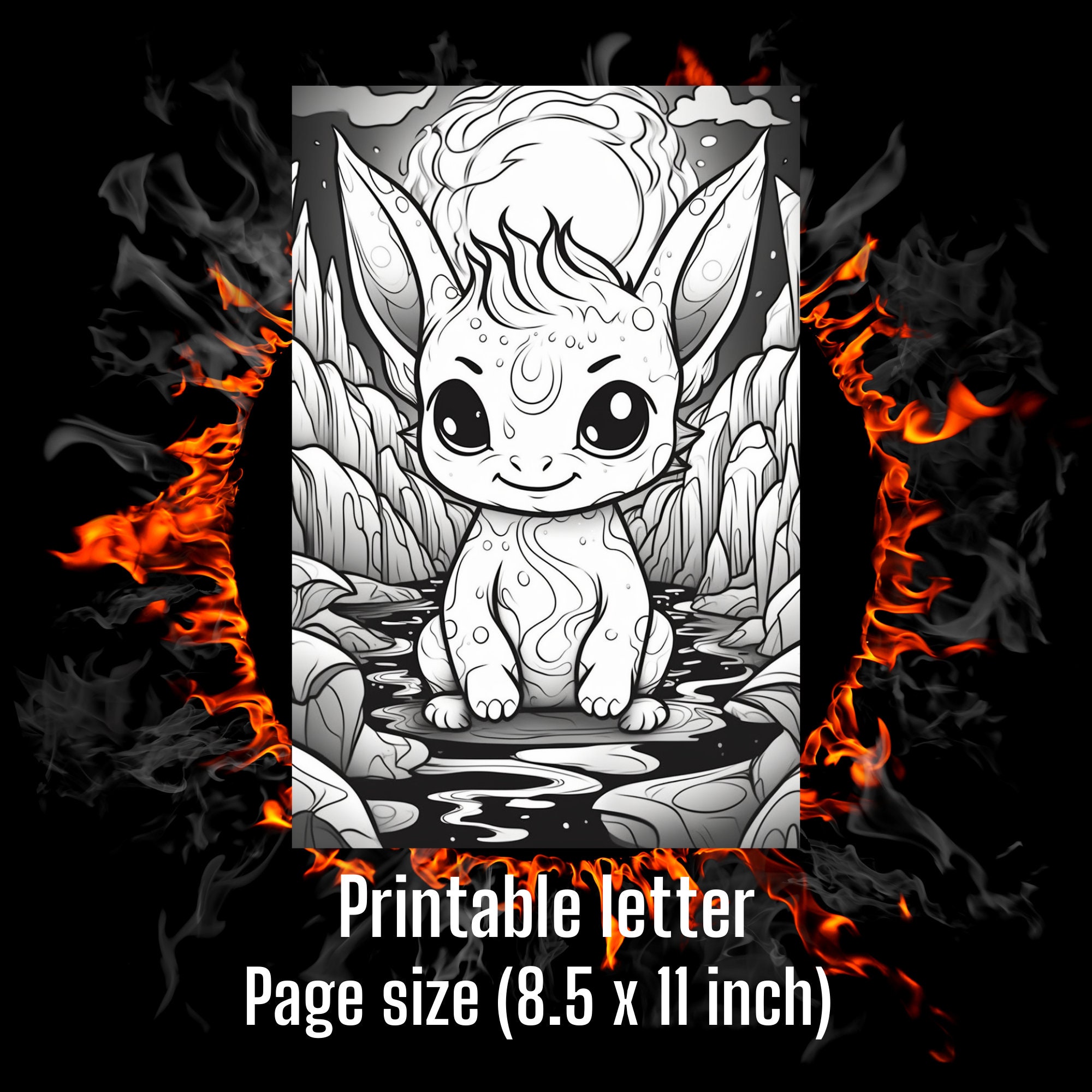 Baby Dragon Fantasy Coloring Bundle Page Book Adults Kids - Etsy