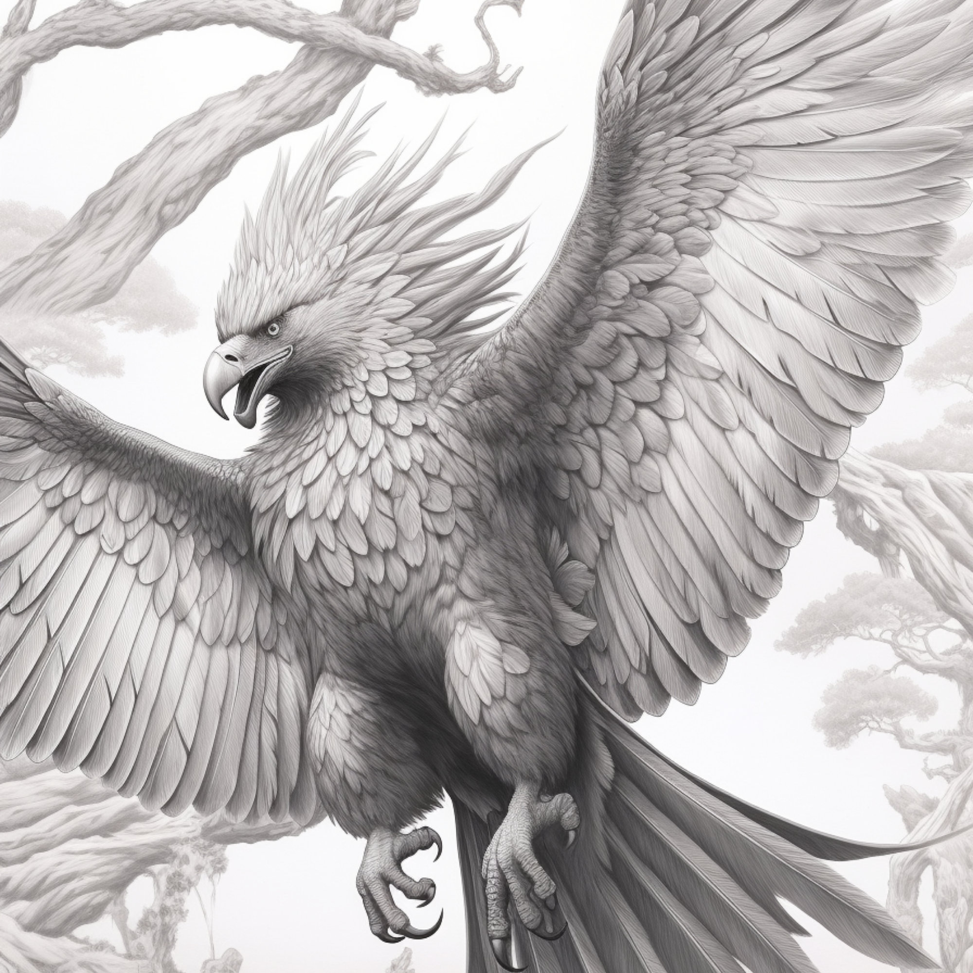 Phoenix - Printable Adult Coloring Page, Phoenix Bird Coloring Pages ...