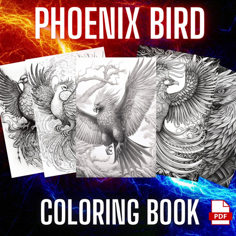 Phoenix - Printable Adult Coloring Page, Phoenix Bird Coloring Pages ...