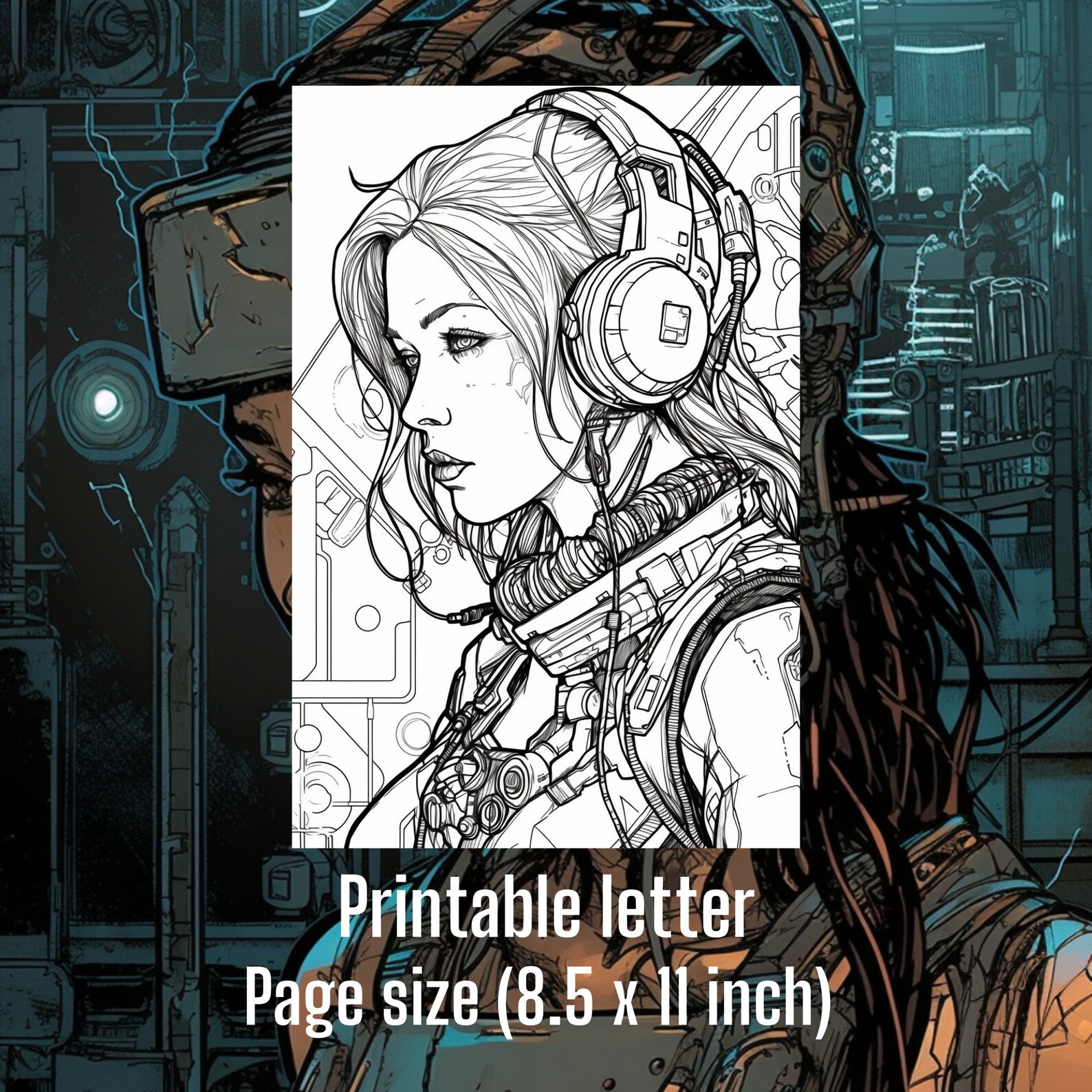 Cyborg Coloring Book Cyberpunk Coloring Pages Adults Kids - Etsy