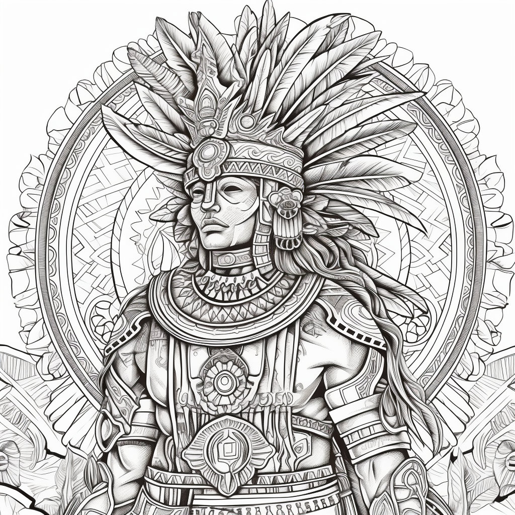 20 Aztec Warriors Vol 2 Coloring Book - Adult Coloring Pages, Instant ...