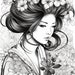 20 Japanese Geisha Digital Coloring Book, Traditional Geisha Dress ...