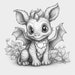 Baby Dragon Fantasy Coloring Bundle Page Book, Adults + Kids- Instant ...