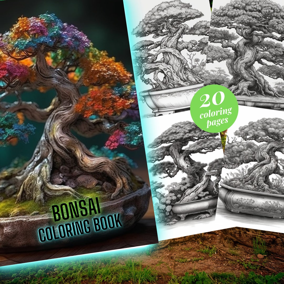 Beautiful Bonsai Tree - 20 Bonsai Coloring Pages for Adults | Printable ...