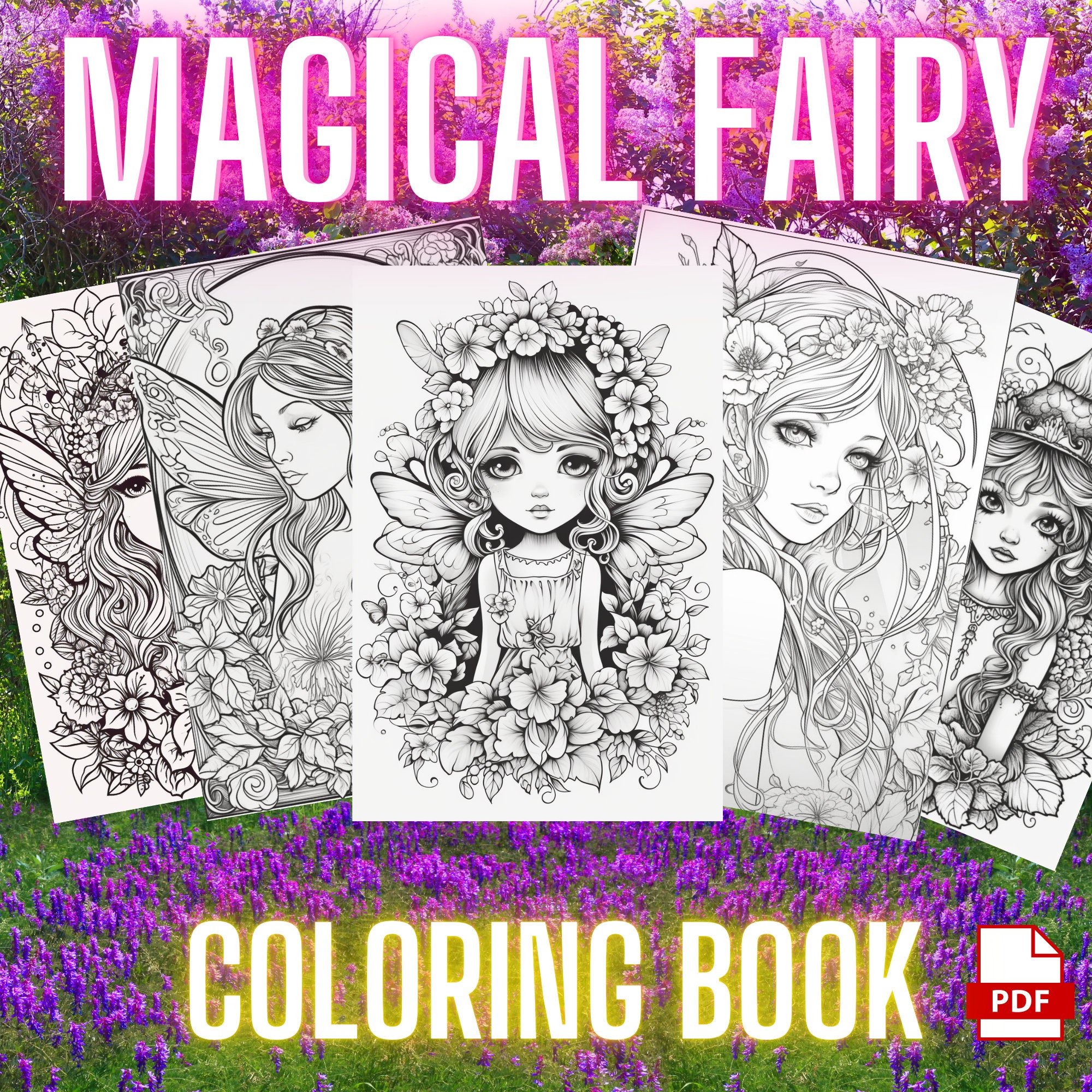Cute Forest Fairy Girls Fantasy Anime Coloring Page, Adults Kids ...