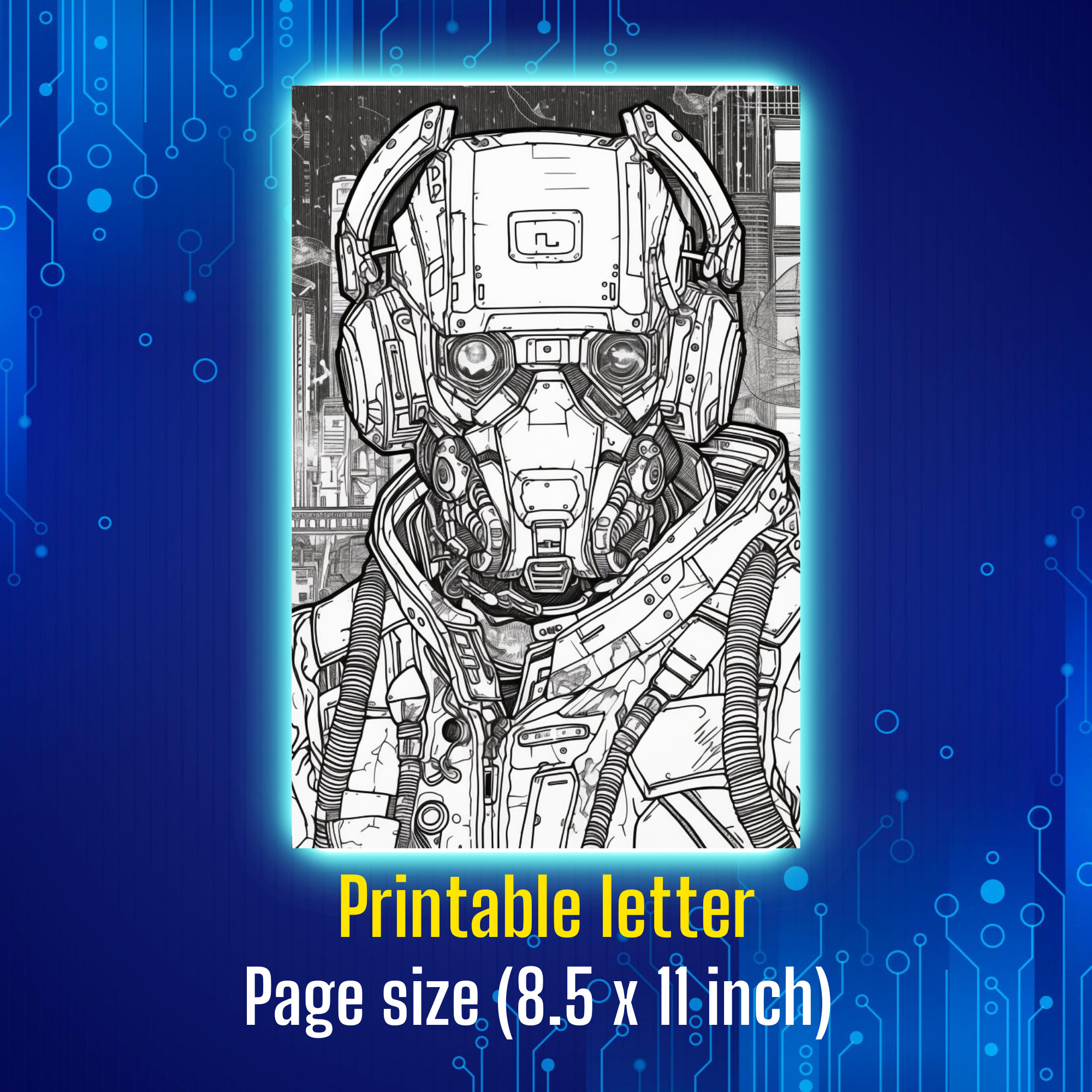 Cyberpunk Coloring Book: 30 Fantasy Coloring Pages | Futuristic Art ...