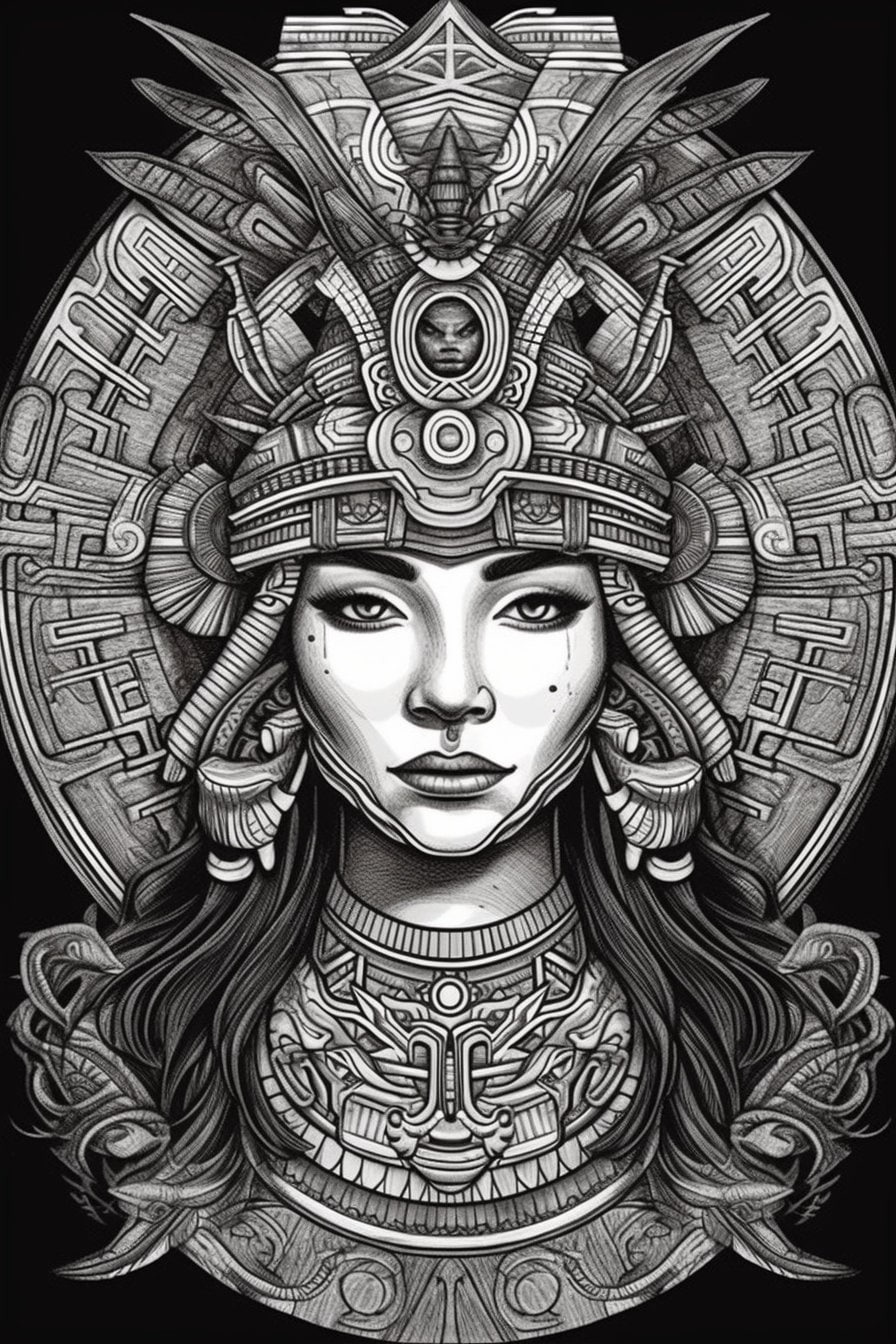 20 Aztec Warriors and Beautiful Aztec Women Coloring Book - Adult ...