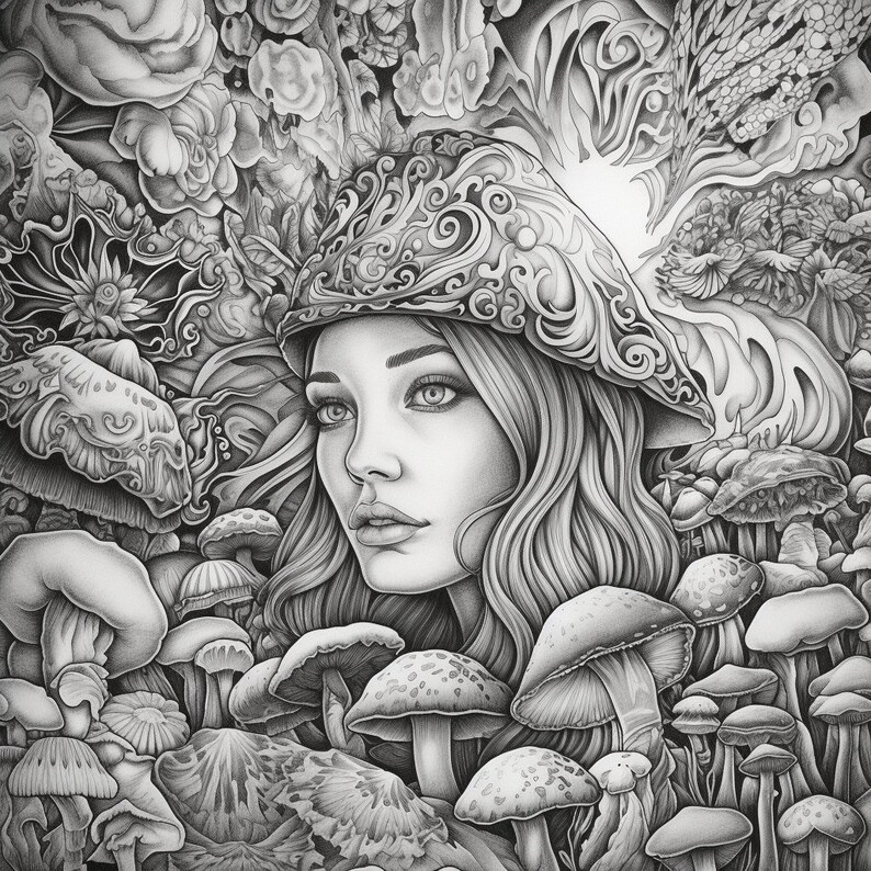 Stoner Coloring Book (25 Pages) Psychedelic Coloring Page, Adults ...