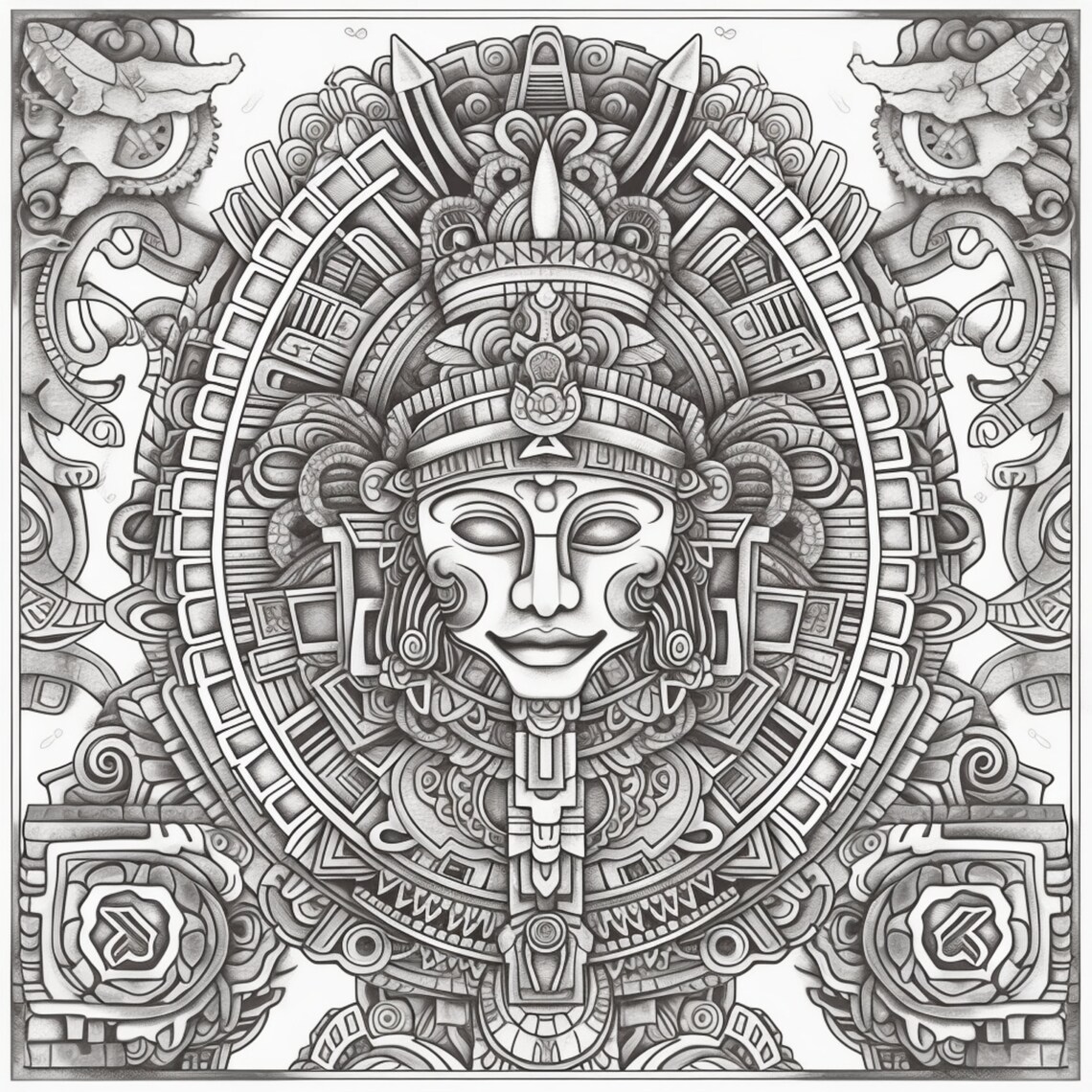 20 Aztec Warriors and Beautiful Aztec Women Coloring Book - Adult ...