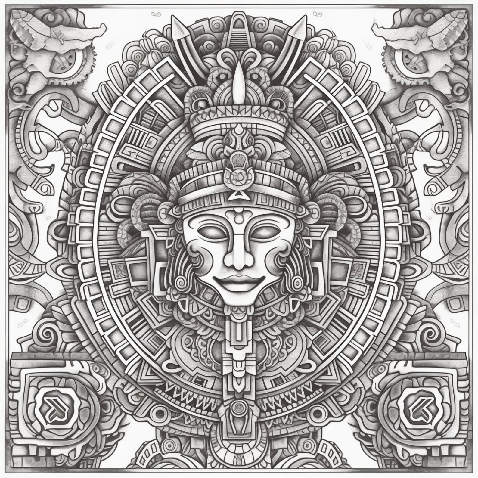 20 Aztec Warriors and Beautiful Aztec Women Coloring Book - Adult ...