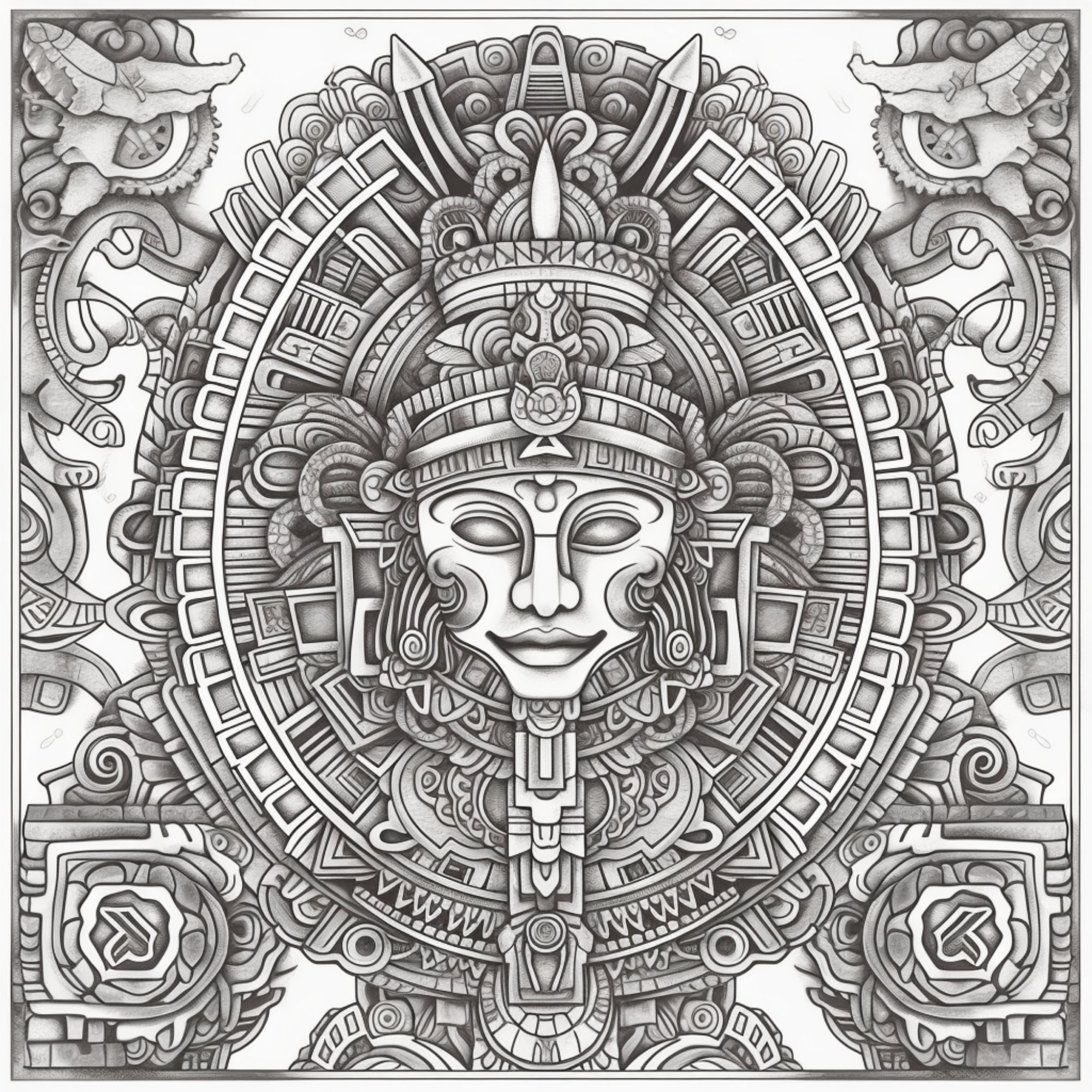 20 Aztec Warriors and Beautiful Aztec Women Coloring Book - Adult ...