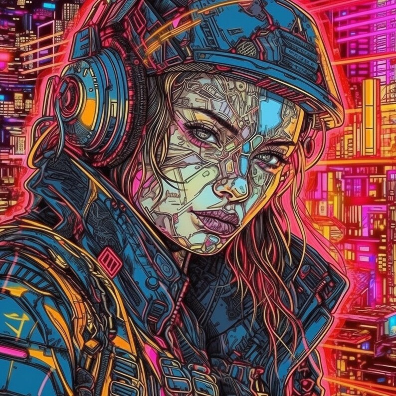 Cyberpunk Coloring Book: 30 Fantasy Coloring Pages | Futuristic Art ...