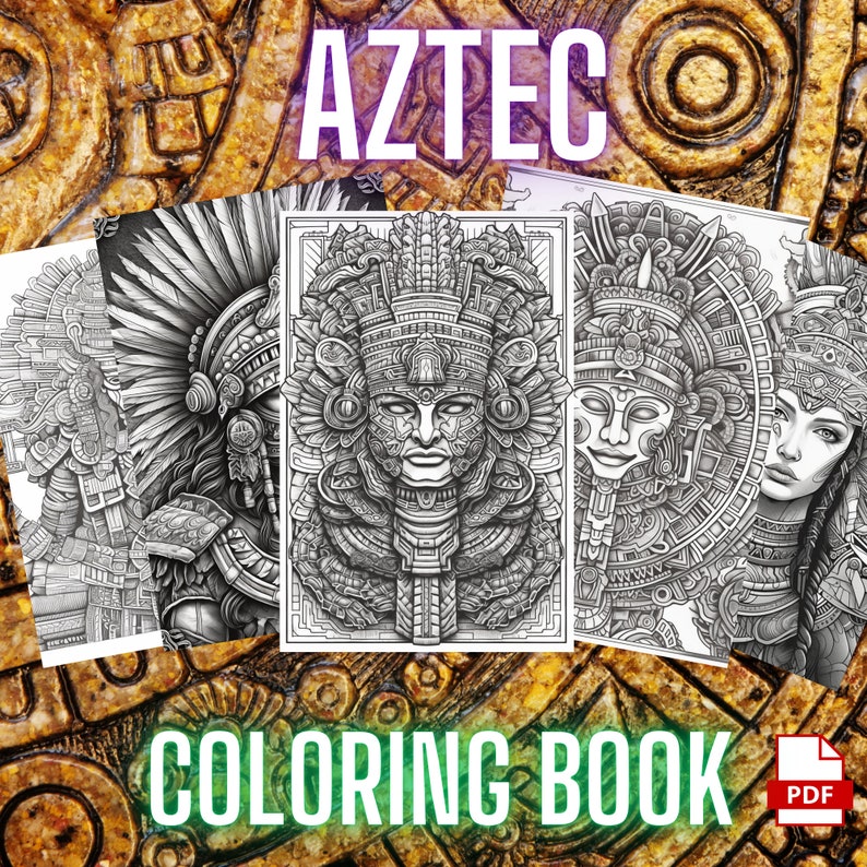 20 Aztec Warriors and Beautiful Aztec Women Coloring Book - Adult ...