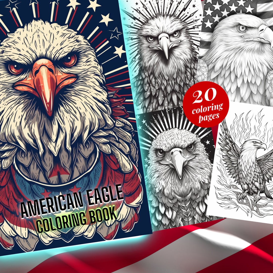 American Eagles 4th of July Coloring Page, 4th of July Printables, 4th ...