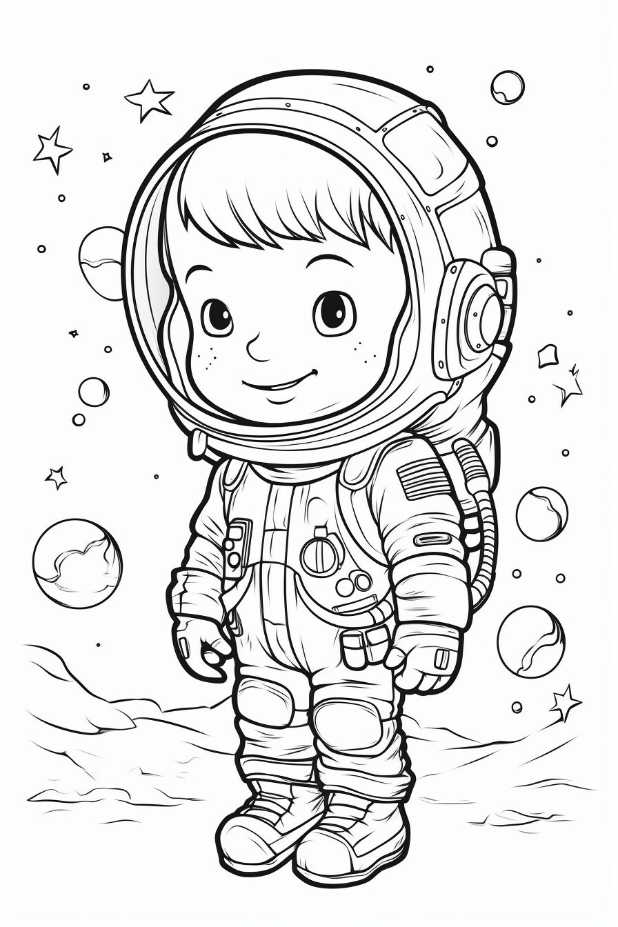 Kid Astronaut, Outer Space, Planets Coloring Sheets for Kids ...