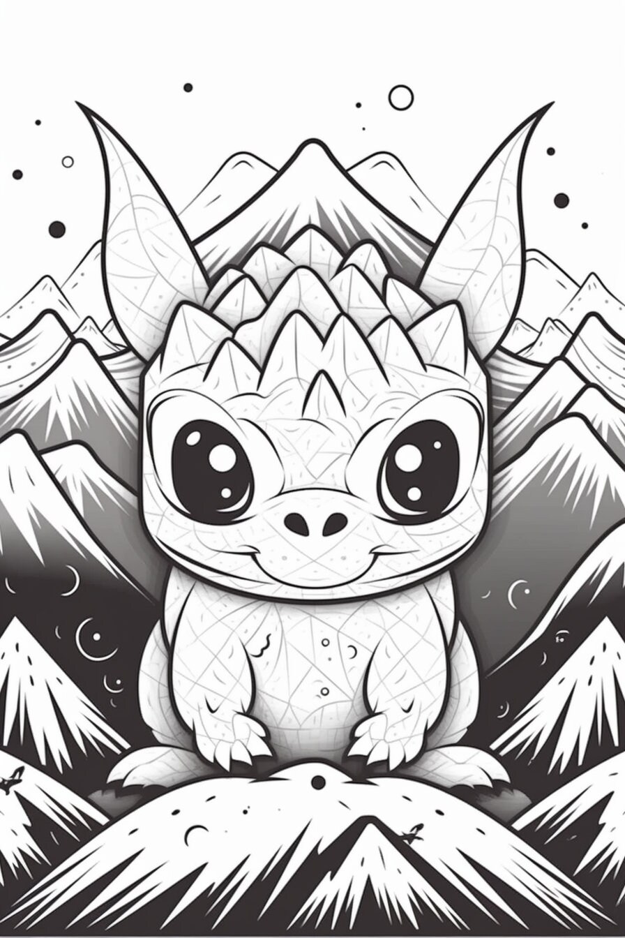 Baby Dragon Fantasy Coloring Bundle Page Book Adults Kids - Etsy