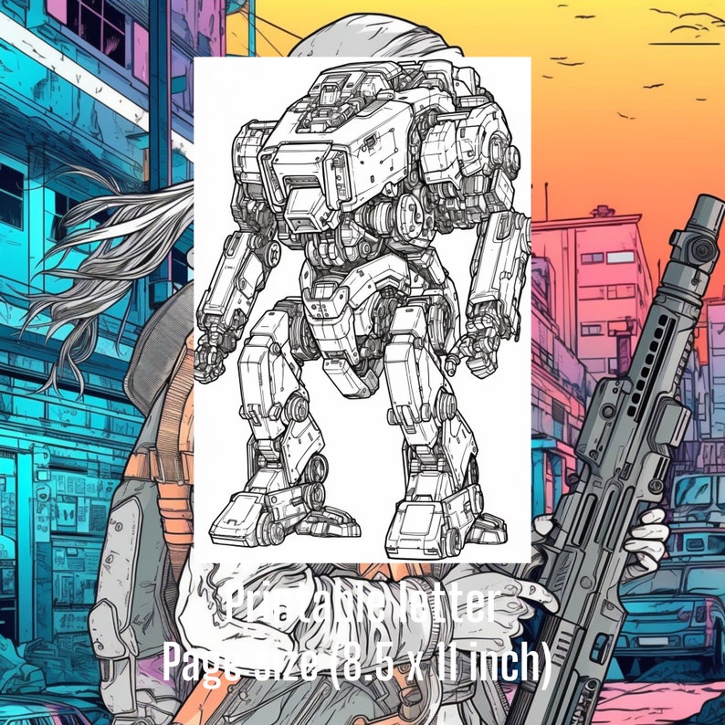 Cyborg Girls Portraits Coloring Book - Adults Kids Coloring Pages ...