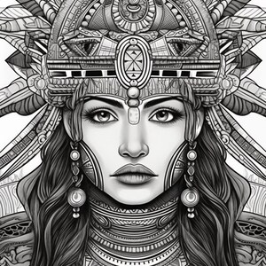 40 Aztec Warriors and Beautiful Aztec Princesses Coloring Book - Adult ...