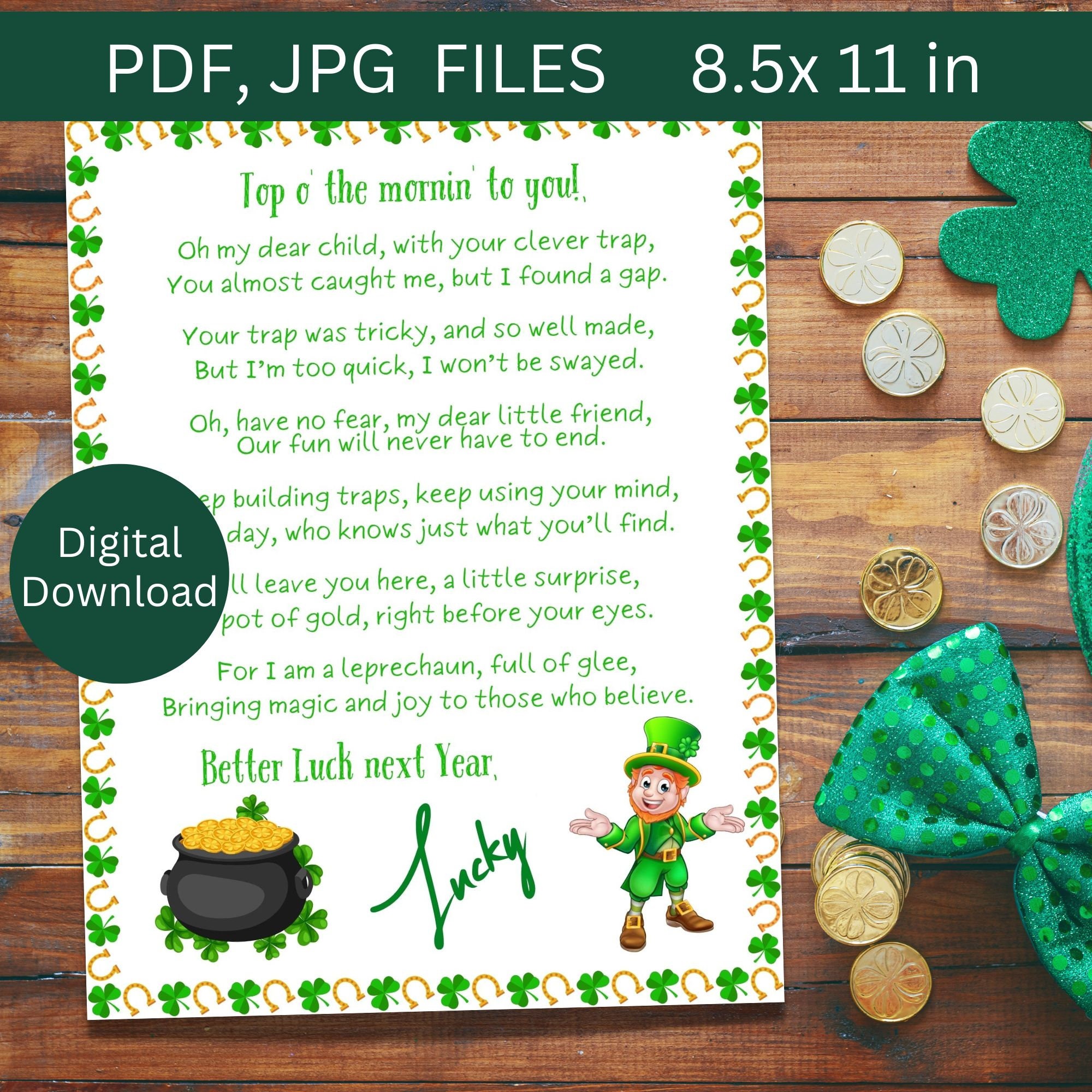 Leprechaun Letter Printable Leprechaun Trap Letter St. Patrick's Day ...