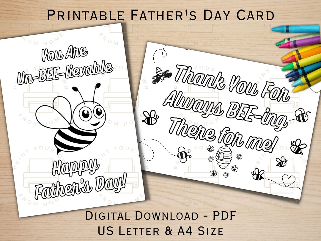 Printable Father's Day Coloring Card Dad Gift Diy Card - Etsy